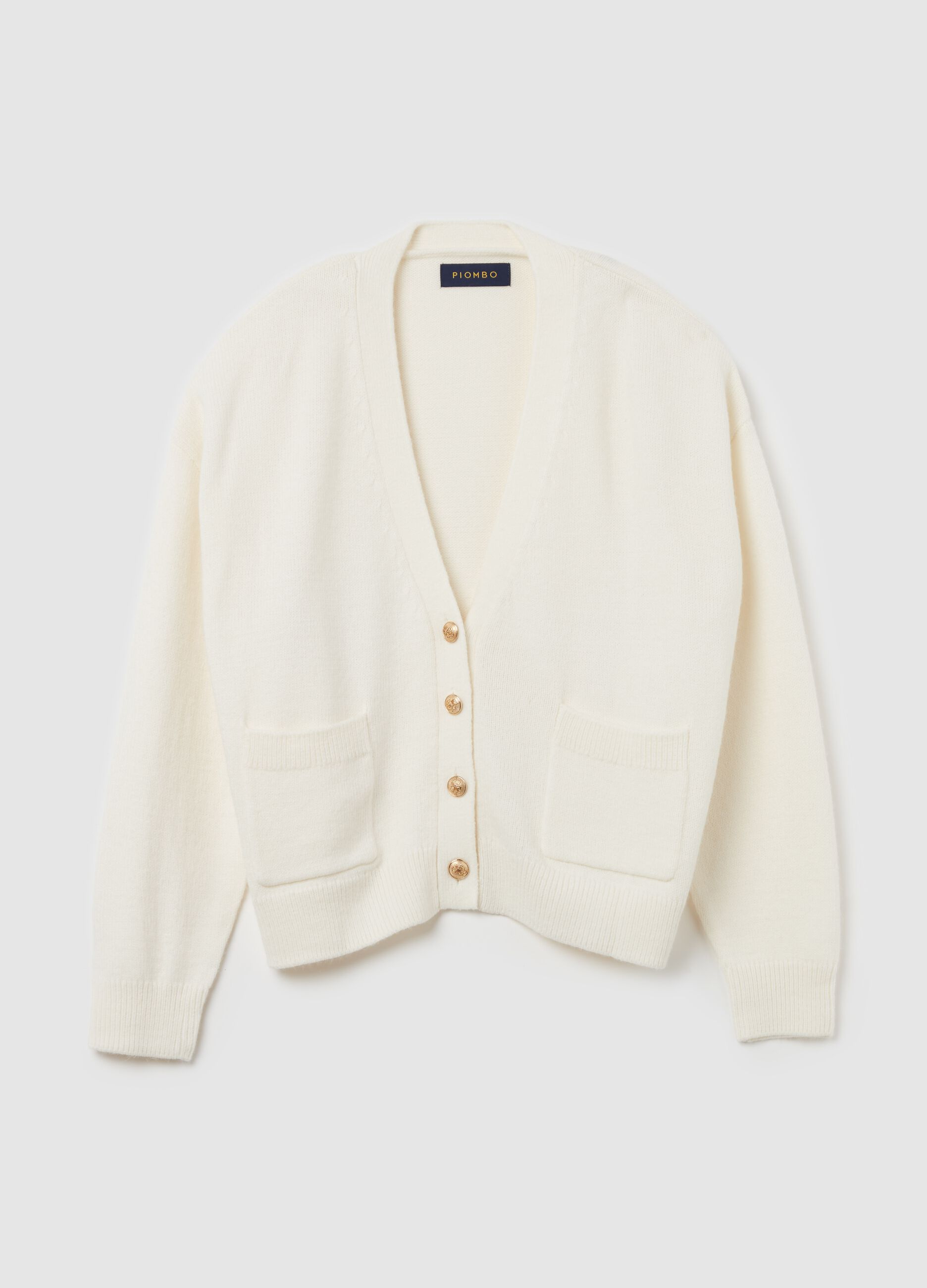 Woman's Contemporary cardigan with golden buttons | PIOMBO Woman's Contemporary cardigan with golden buttons | PIOMBO