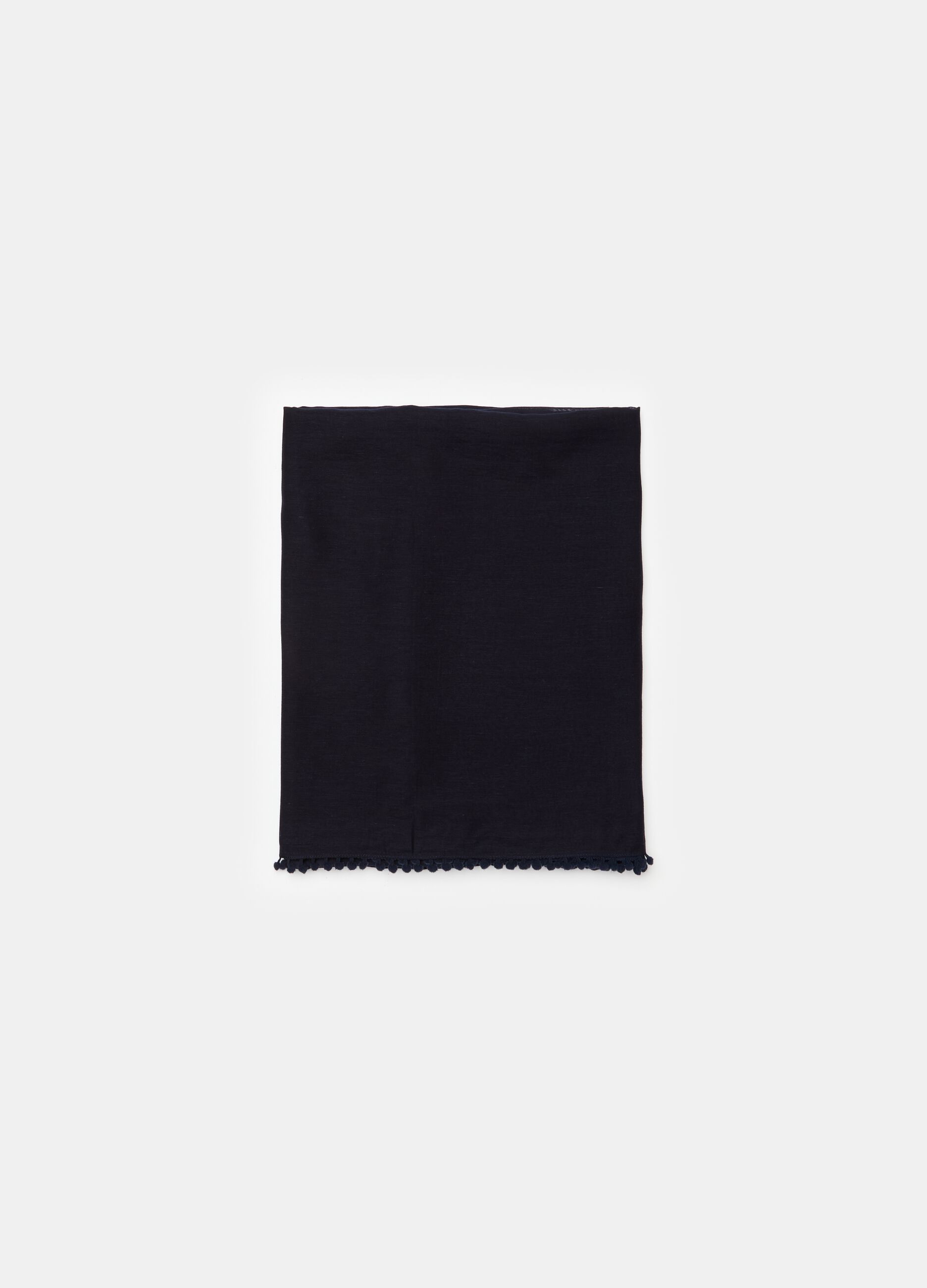 Cotton and silk sarong Bleu nuit pour Femme | PIOMBO